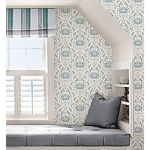 NuWallpaper Blue Shellby Peel & Stick Wallpaper