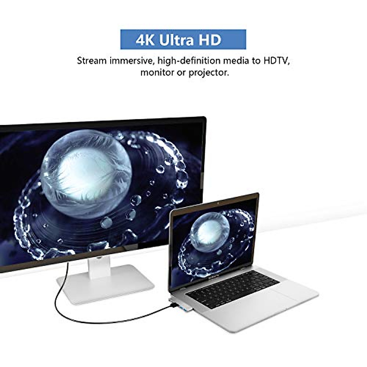 Purgo Mini USB C Hub Adapter Dongle for MacBook Air 2022-2018 and MacBook Pro 13 M2 2022-2016, MacBook Air USB Adapter with 4K HDMI, 100W PD, 40Gbps TB3 5K@60Hz, USB-C and 2 USB 3.0