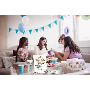 Yuansail Diaper Raffle Tickets For Baby Shower, Pumpkin Floral Themed Cards, Party Favors For Baby Showers Game Cards, 1 Sign & 50 Cards Per Pack – (011-niaobu)