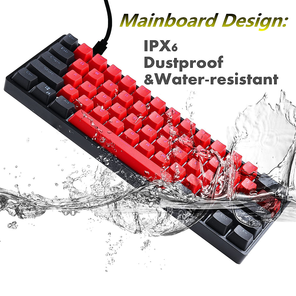 GTSP Gk61 SK61 60% Mechanical Keyboard, Custom Hot Swappable 60 Percent Gaming Keyboard with RGB Backlit, NKRO, Water-Resistant, Type-C Cable for Win/PC/Mac (Gateron Optical Yellow, Milan)