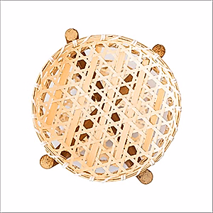 LiLaCraft 2-Tier Fruit Basket Removable Wicker Bamboo Serving Standing Trays, Tiered Serving Stands for Parties, Picnics, Kitchen, Serving Stands for Food Storage, Fruit and Dessert Holder