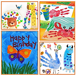 ABEIER Washable Finger Paint Kit for Toddlers, 12 Colors with Paint Tools, Safe Non-Toxic, Baby Safe Paint for Hand and Feet, Mess Free Art Supplies for Kids, DIY Crafts, Kids Gifts, Ages 3+