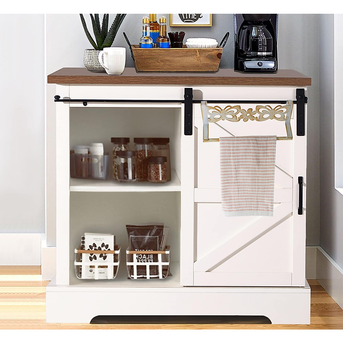 Kitchen Towel Holder Over Door Towel Rack Cabinet Towel Holder Kitchen Towel Rack for Dish Towel Hand Towel Bathroon Doors