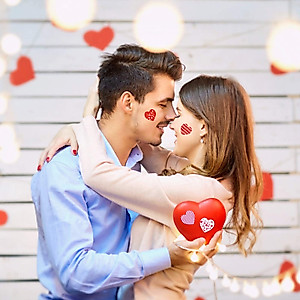 Konsait 500 Pieces Valentine’s Day Heart Stickers, Red Heart Happy Valentines Day Roll Stickers, Sweet Love Decoration Stickers for Valentine’s Day Wedding Gifts Scrapbooking Cards Envelopes