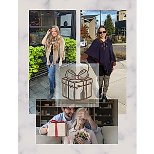 Ferand Women’s Loose Fitting Poncho Cape Shawl with Stylish Horn Buttons, V Neckline and V Hem, Black