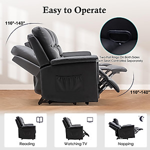 Consofa RV Recliner Loveseat, Reclining Loveseat with Console, Faux Leather Manual Recliner Loveseat, Wall Hugger Loveseat Recliner with Cup Holder and Side Pocket for Living Room