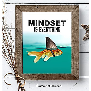 Motivational Wall Art Posters for Home, Office - Mindset is Everything - LARGE 11X14 - Inspirational Gifts for Men, Students - Entrepreneur Wall Art Decor - Uplifting Self-Improvement Positive Quotes