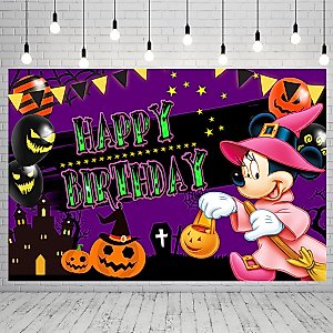 Halloween Backdrop for Birthday Party Supplies Minnie Mouse Banner for Party Decorations Princess Halloween Baby Shower Photo Background 59x38in