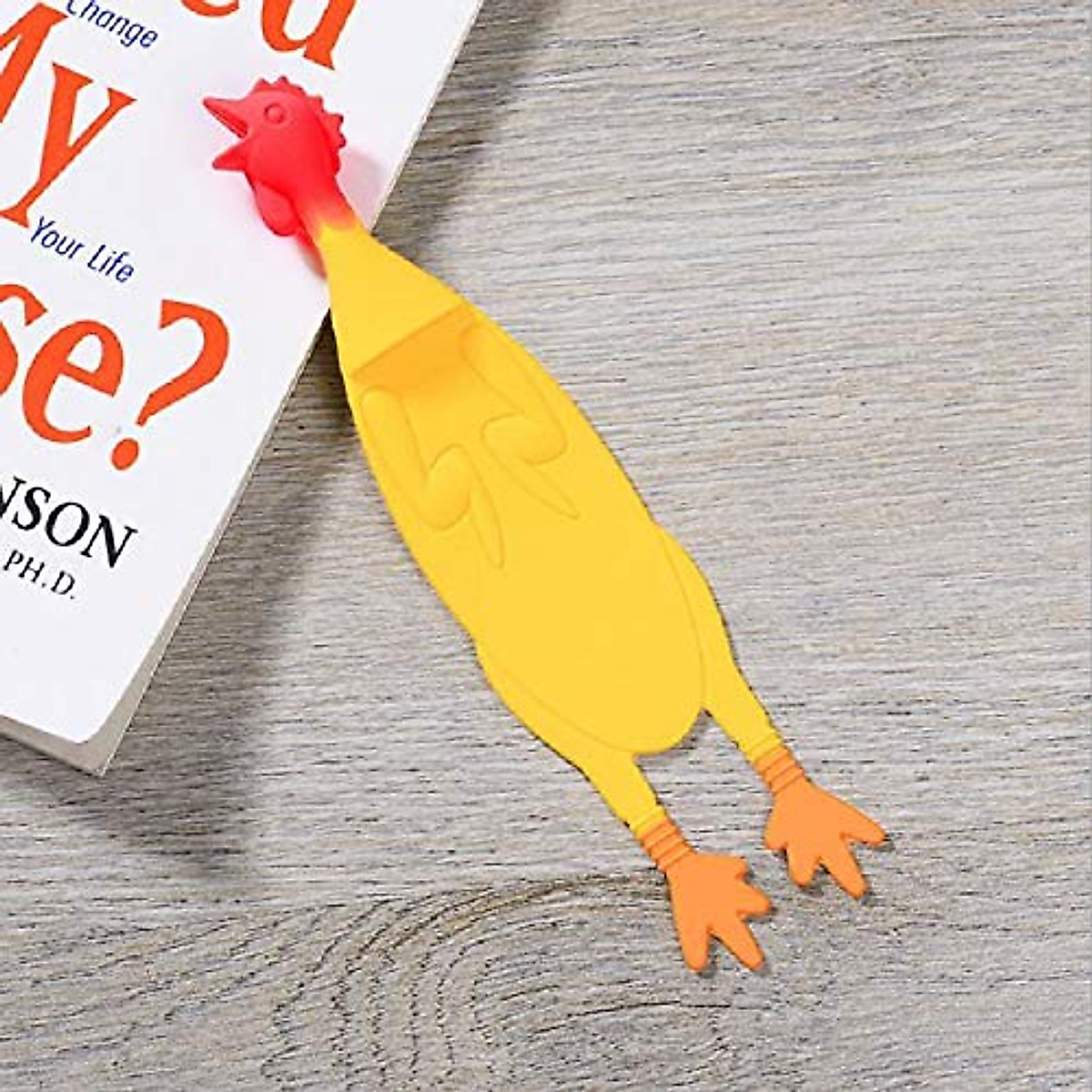 2pcs Chicken Bookmarks Funny for Kids Book Lovers, Cute Page Marker, Cool Animal Bookmark Set, Silicone Clip Bookmarks ,Unique Gift Ideas