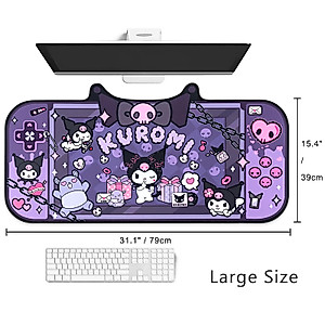 Kawaii Desk Pad Anime Mouse Pad XLarge Size, Kawaii Desk Cccessories Gaming Mousepad Kawaii Room Decor for Girls