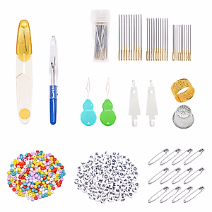 VICOVI Embroidery Thread Kit Including 150 Skeins Embroidery Floss 30 Skeins White & Black Thread 800 Beads 52Pcs Cross Stitch Tools for Friendship Bracelet String DIY