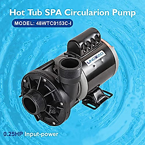 LINGXIAO SPA Circulation Pump, Single Speed Hot Tub Circulating SPA Pump for Replacement OEM Mode, 0.25HP (115V or 230V)1.5"Port (Model: 48WTC0153C-I)