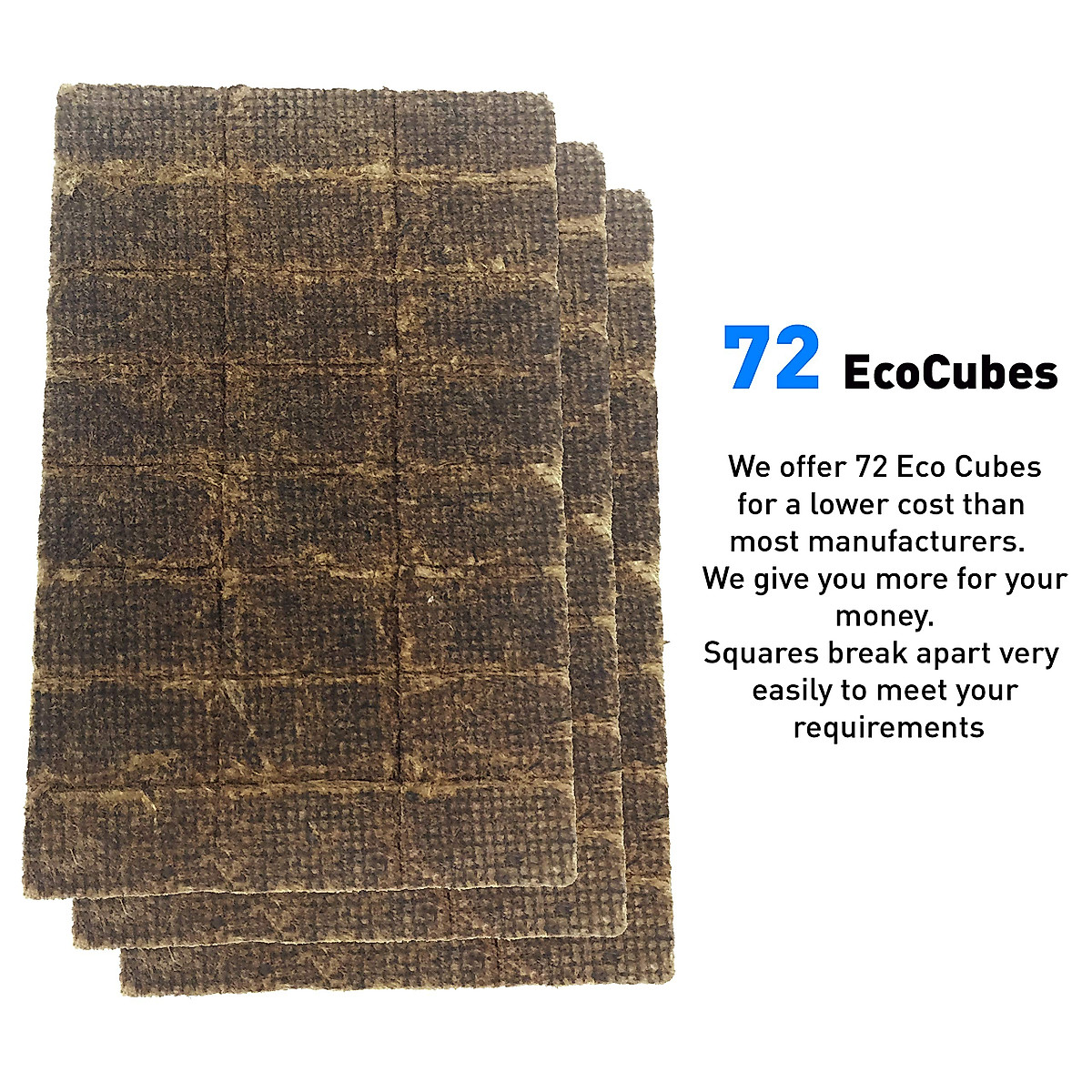 EasyGo Product Eco Cubes Fire Starter Squares Great Lighter for Chimney, Charcoal Grill, Fireplace, Campfire, Pellet Stove, Wood Stove - Qty 72