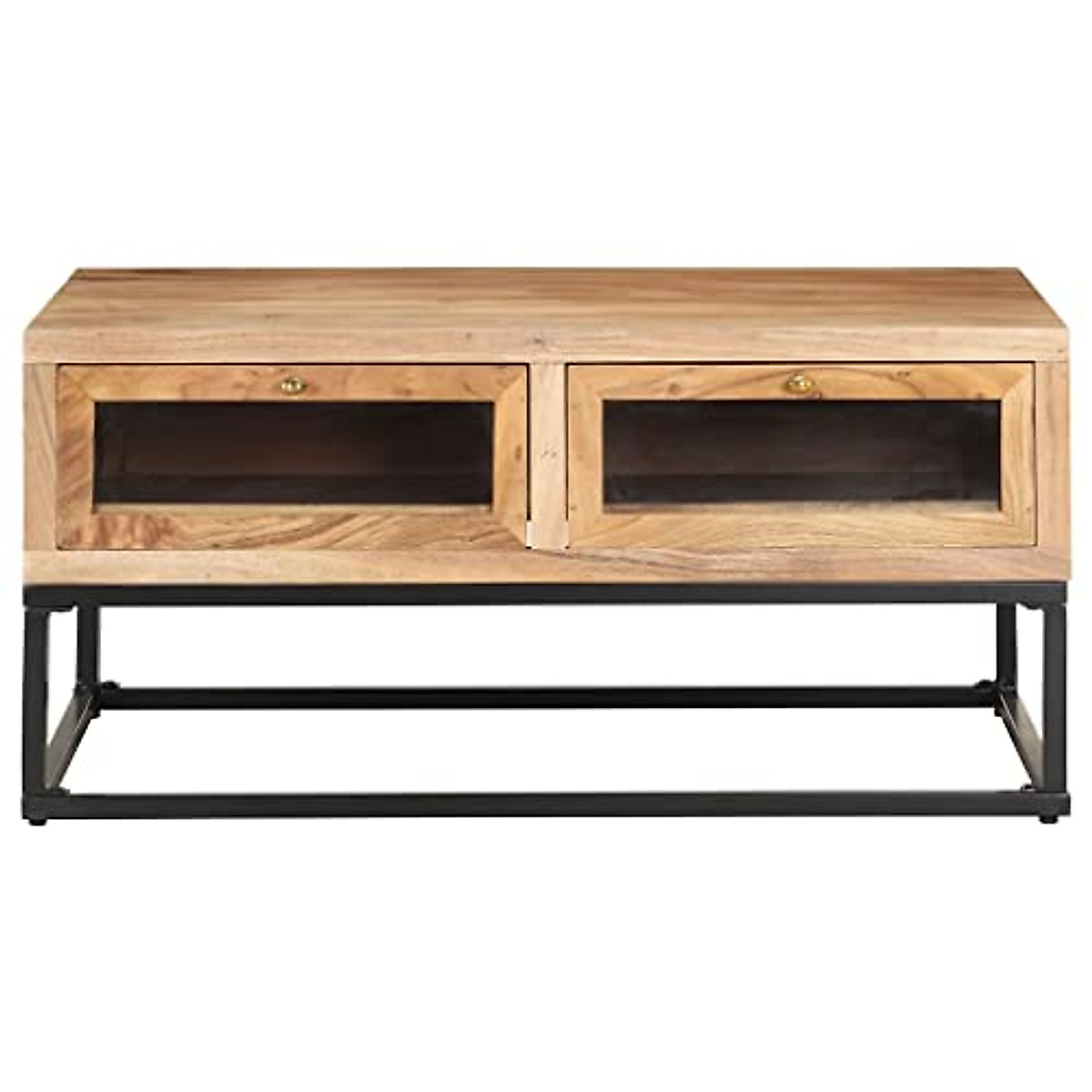 QJBSAVVA Coffee Table 35.4"x23.6"x15.7" Solid Acacia Wood,Entrance Table Tray Tables Center Table Low Table Suitable for Meeting Rooms, Reception Rooms, Offices