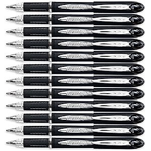 Jetstream Stick Ballpoint Pen, Bold 1mm, Black Ink, Black Barrel, 1Dozen