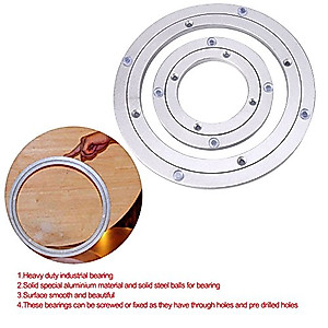 Zerodis Heavy Duty Aluminium Alloy Rotating Round Circular Plate Turntable Bea Dining Table Rotating Plate for Restaurant Cake Decorations TV Rack(6Inch)