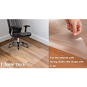CARHM 1.5MM Office Chair Mat for Hardwood Floor 48" x 40" Clear Desk Chair Mat Plastic Floor Mat