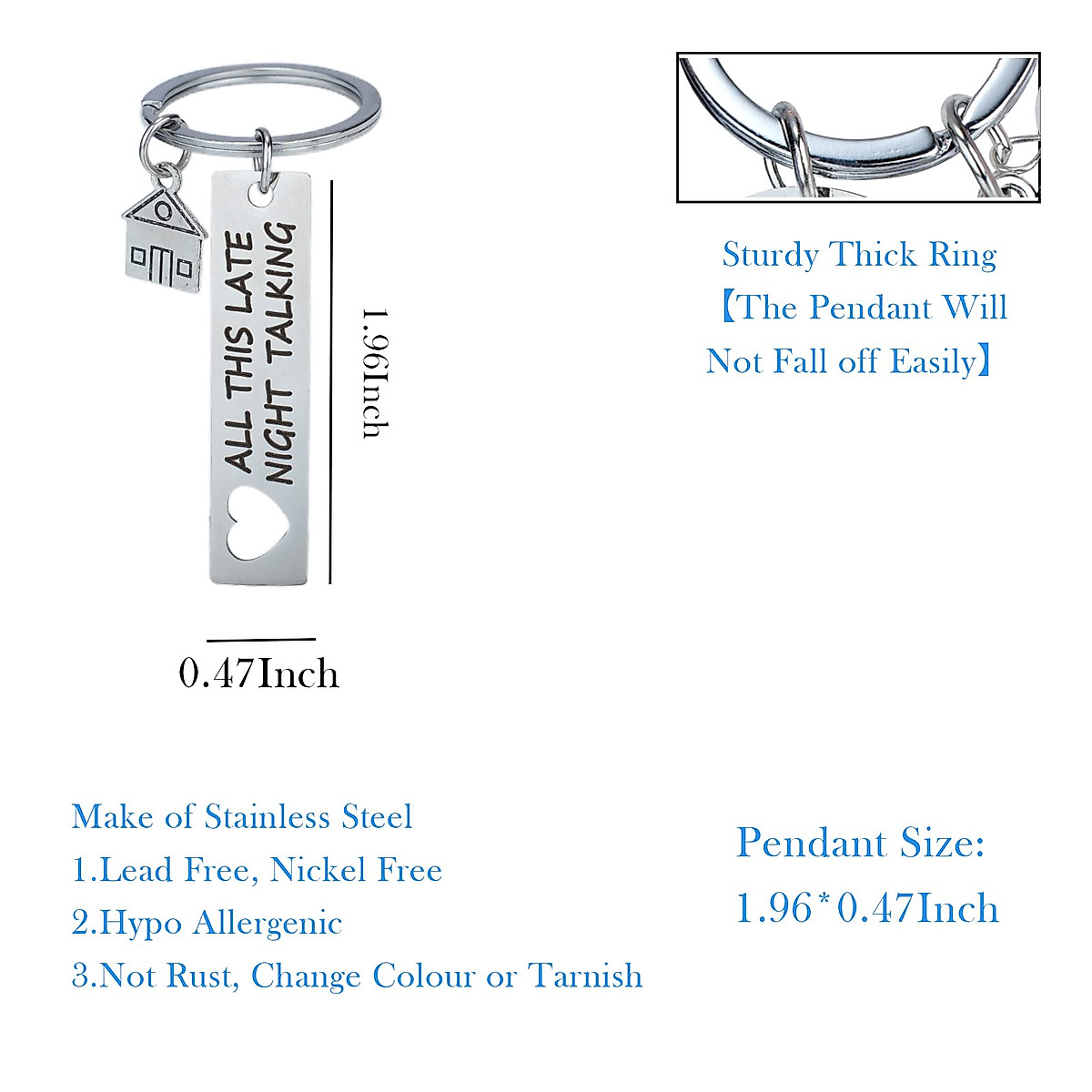 Singer Keychain Gifts Merch,All This Late Night Talking Stainless Steel Keychain,for Girl Women Birthday Valentine Day Decoration