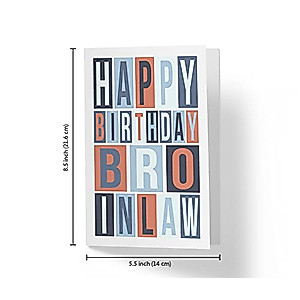 Sweet and Funny Birthday Card For Brother In Law, Large 5.5 x 8.5 Greeting Card - Brother In Law Birthday Card, Birthday Cards Brother In Law - Karto - Bro In Law