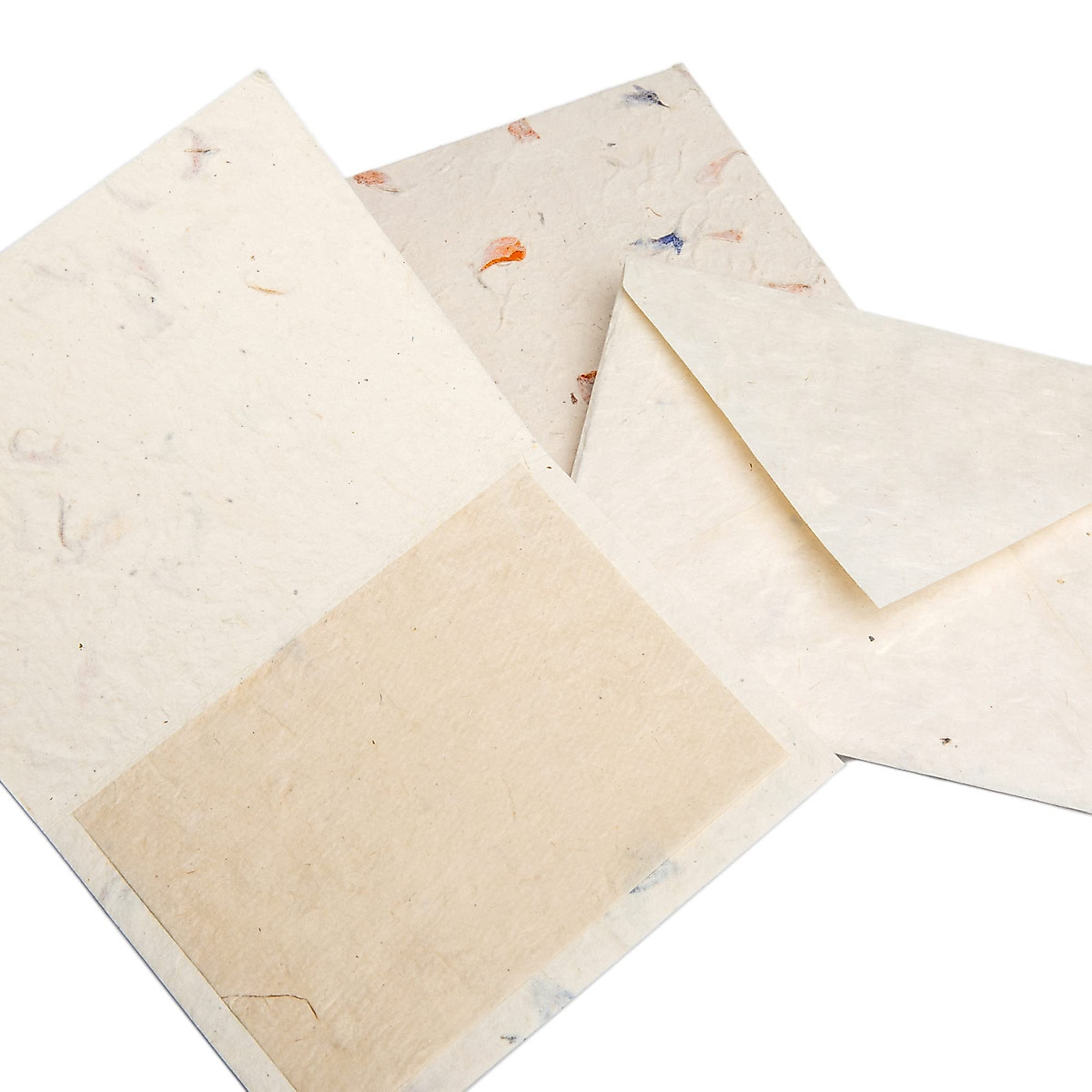 HIMALAYAN BAZAAR Lokta Paper Greeting Cards and Envelope Set - Ecofriendly Stationary Blank Note Cards | All Occasion Greeting Cards | Handmade in Nepal