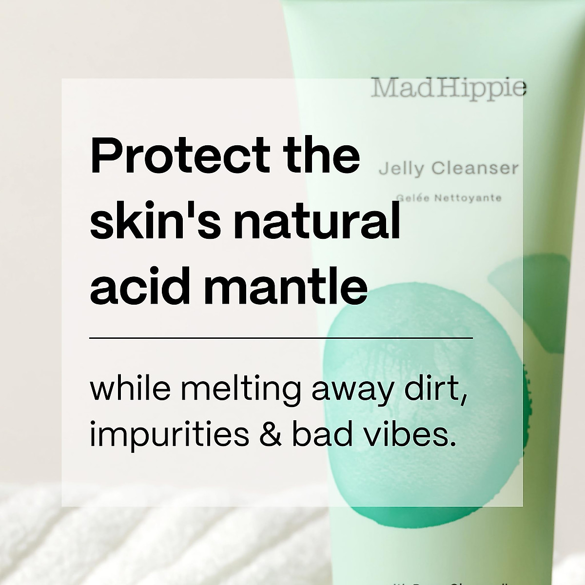 Mad Hippie Jelly Cleanser - Jelly to Milky Hydrating Face Wash for Women/Men with Rose, Chamomile, and Hyaluronic Acid, 4 Fl Oz