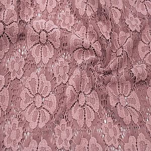 Texco Inc 58/60" Wide Nylon Spandex Stretch Catherine Pattern Vintage Lace Fabric by The Yard-for Apparel, Fashion, Crafts, Accessories, Decorations, Wedding, and DIY, Mauve B 1 Yard