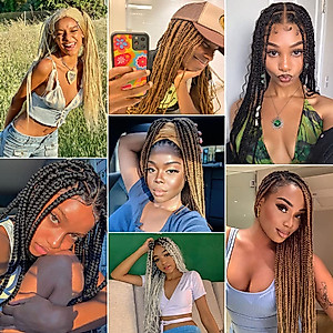 SOKU Pre Stretched Braiding Hair Extensions 24 Inch - 8 Packs Strawberry Honey Blonde Box Braids Synthetic Professional Crochet EZ Braid Neat Yaki Texture Hot Water Setting