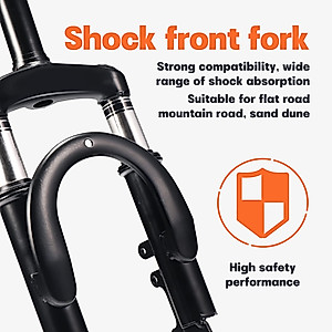 HTBCCHB 12 Inch Front Suspension Fork for Brake Disc Alloy Steel Holder motorcycle MTB Bicycle Electric Scooter Front Tube Shock Electric Bicycle