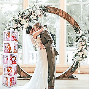 96 PC Bridal Shower Decorations Balloon Boxes White- Transparent Block with BRIDE TO BE + GROOM + A - Z Letters and 40 Balloons- Engagement Bachelorette Parties Weddings Centerpieces Photo Booth Props