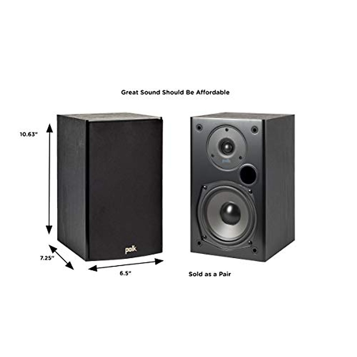 Polk Audio 5.1 Channel Home Theater System with Powered Subwoofer |Two (2) T15 Bookshelf, One (1) T30 Center Channel, Two (2) T50 Tower Speakers, PSW10 Sub | Alexa + HEOS