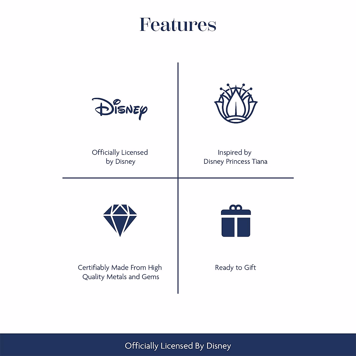 Jewelili Enchanted Disney Fine Jewelry Sterling Silver And 10K Yellow Gold 1/10 Cttw Diamond and Peridot Tiana Water Lily Tiara Ring, Size 5