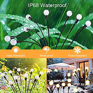 QIZIYARDALL 4 Pack Solar Garden Lights Outdoor, 40 LEDs Solar Firefly Swaying Lights Outdoor Decorations, Waterproof for Patio Pathway Outdoor Decor