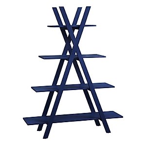 Convenience Concepts Oxford A Frame Bookshelf, 45.75" L x 13" W x 59" H, Cobalt Blue