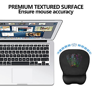 Mouse Pad with Wrist Support Ergonomic Mouse Pad with Wrist Rest Comfortable Mouse Pad for Gaming/Working Memory Foam Gel Computer Mouse Mat with Non-Slip PU Base Small Mouse Pad for Office