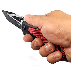 Vulcan Gear Emergency Service Tactical Assisted Open Metal Rescue Folding Knife (Red - Fire Dept.)