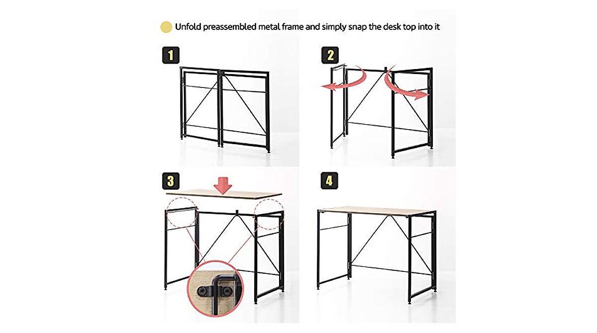 SOFSYS Modern Folding Desk for Gaming & Home Office