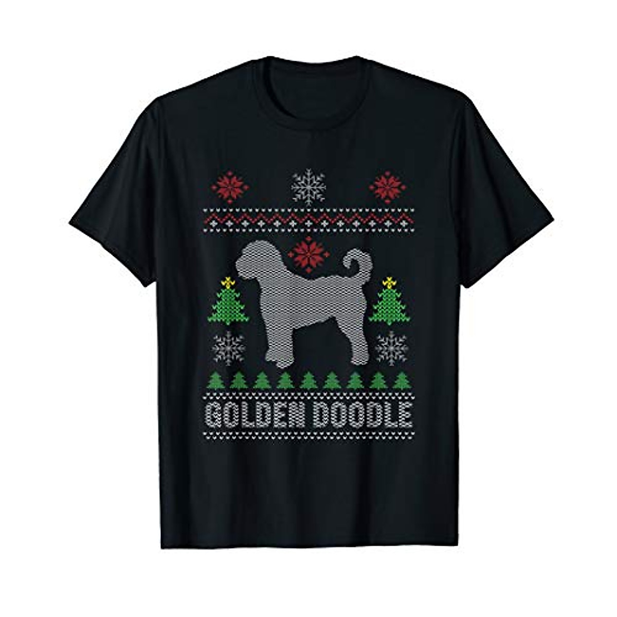 Golden Doodle Dog Funny Ugly Christmas T-Shirt