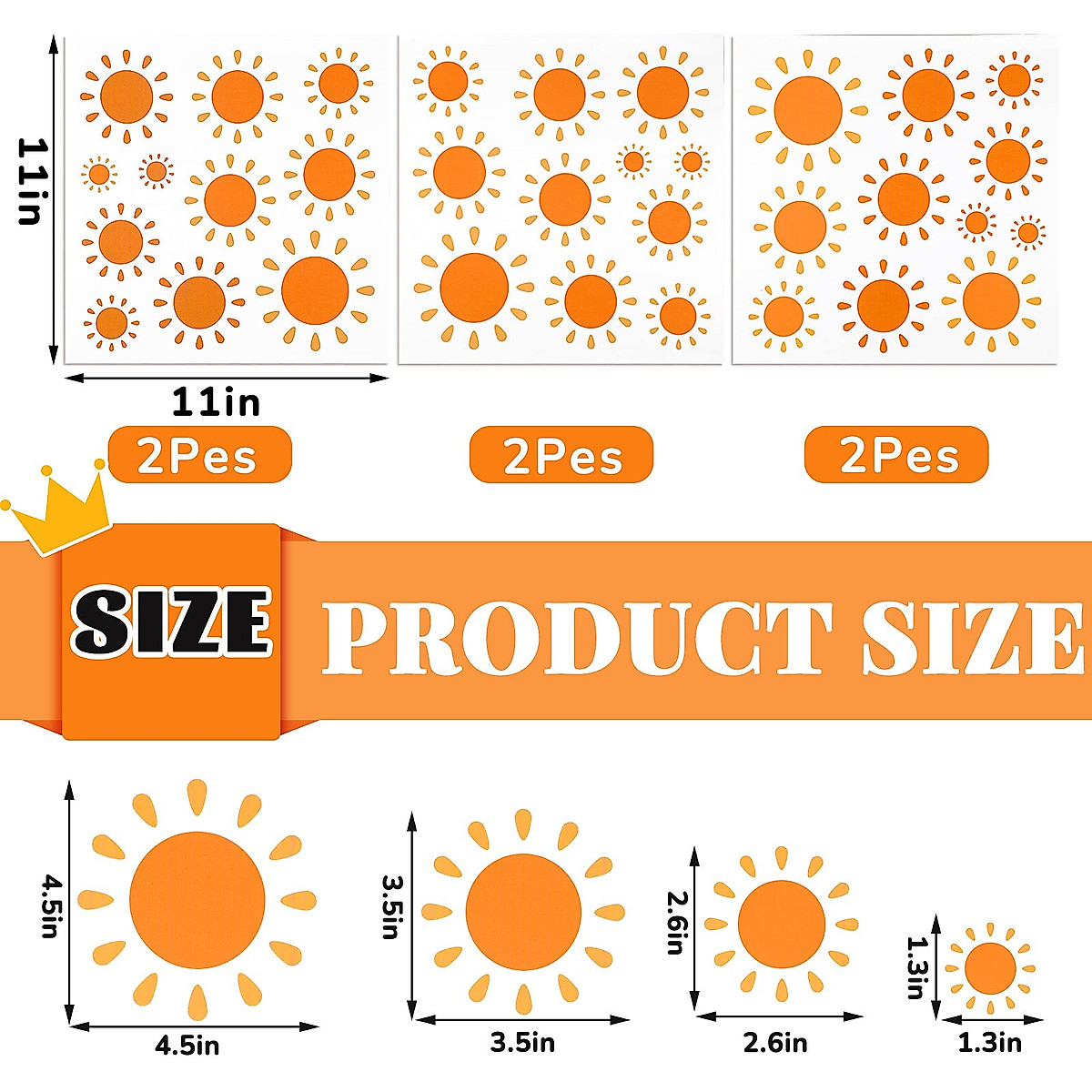 66 Pieces Sun Wall Decals Sunshine Boho Wall Art Decal Nursery Bedroom Decorations Wall Decor Stickers Peel and Stick Removable Modern Wallpaper for Kids Boy Girl Rooms Nursery Bedroom Decorations