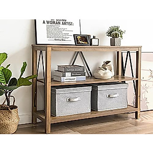 StorageWorks Decorative Storage Boxes, Storage Basket With Lid And Handles, Gray, Large, 2-Pack, 15 ¾" L x 10 ¼" W x 9 ¾" H