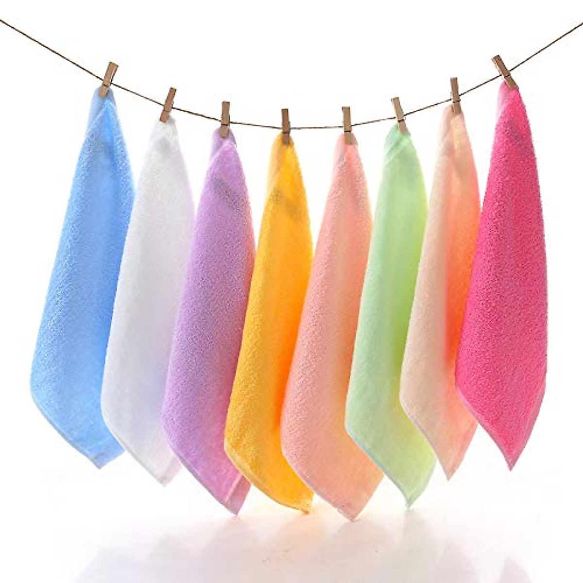YiYaYo Luxury Bamboo Washcloth Towel Set 16 Pack for Children Baby Bathroom-Hotel-Spa-Kitchen Multi-Purpose Fingertip Towels & Face Cloths 10'' x 10''