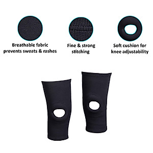 WC_ Black Knee Support brace with Open Patella, Knee Sleeve for Running, Jogging, Sports, Joint Pain Relief, Arthritis and Injury Recovery for Men and Women