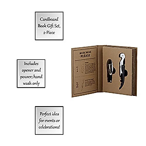 Santa Barbara Design Studio Gift Set Drinking Essentials SIPS Drinkware Kraft Cardboard Book Gift Box, 2-Pieces, More Wine