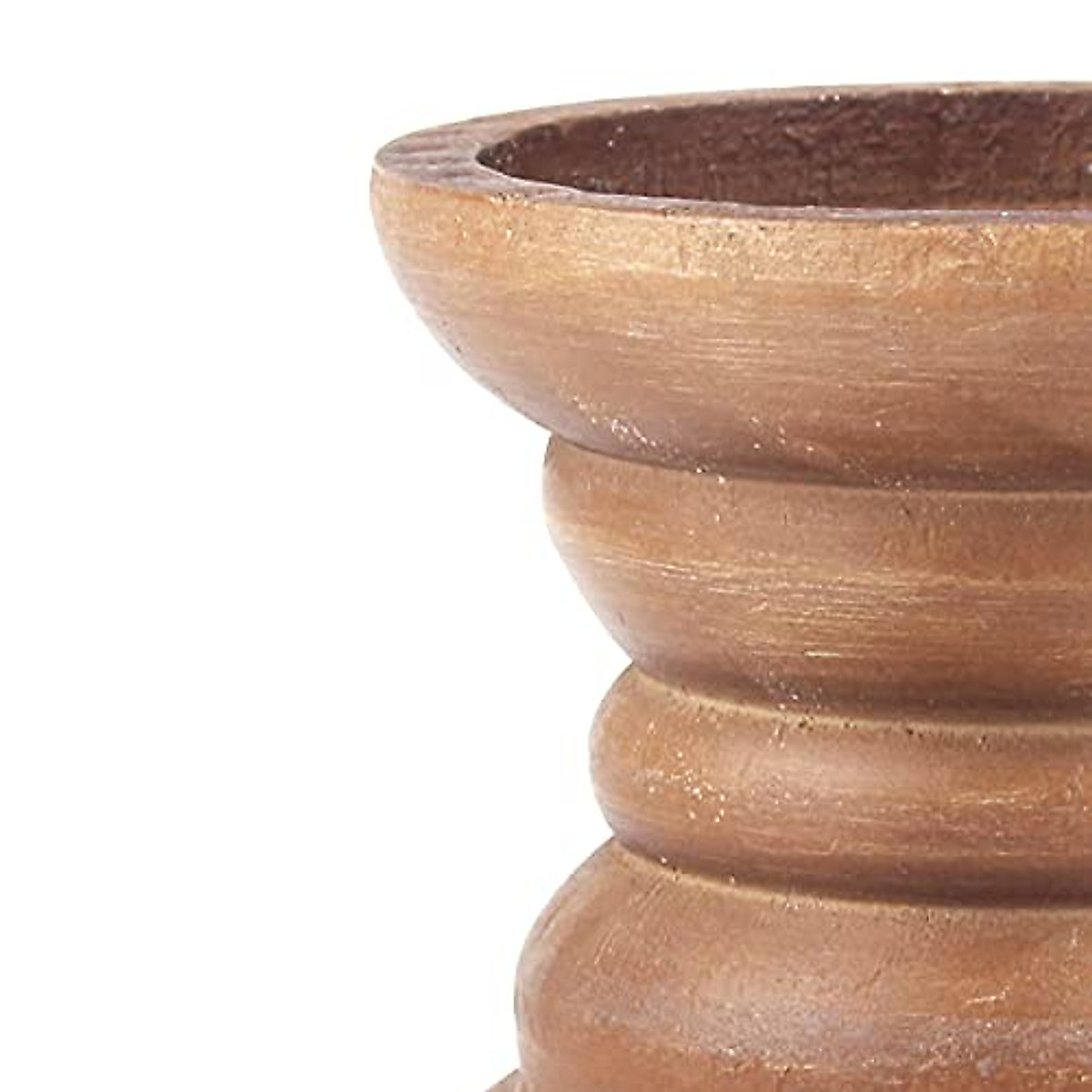 Stonebriar Small Decorative Natural Wood Pillar Candle Holder 4 inch