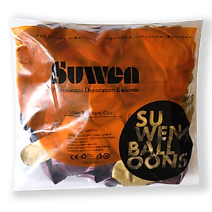 SUWEN Burgundy and Gold Balloons Set 63PCS Latex Shiny Helium 12 Inch Maroon Gold Balloons Metallic for Birthday Graduation Anniversary Party Decorations