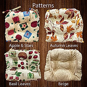 Indoor and Outdoor Chair and Seat Cushion 18"x18" Pack of 2 - Rose Flower (Zippered) Pattern Premium Durable Fabric, Comfort and Softness for Office & Patio Furniture U-Shape Non Skid Chair Cushion