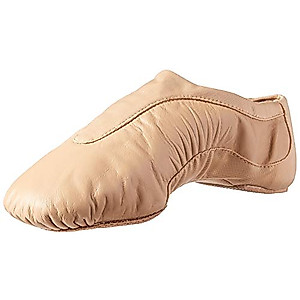 Bloch Women's Pulse Leather and Neoprene Split Sole Jazz Shoe, Tan, 8