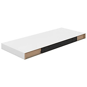 NusGear Floating Wall Shelf High Gloss White 23.6"x9.3"x1.5" MDF