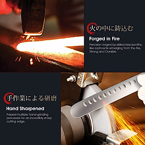 Huusk Slicing Carving Knife with Viking Kitchen Camping knife Japanese for Home Outdoor BBQ Gift