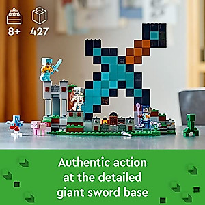 LEGO Minecraft The Sword Outpost 21244 Building Toys - Featuring Creeper, Warrior, Pig, and Skeleton Figures, Game Inspired Toy for Fun Adventures and Play, Gift for Kids, Boys, and Girls Ages 8+