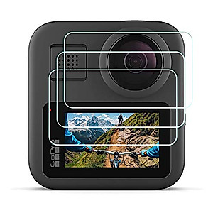 HUIPUXIANG Screen Protector for GoPro MAX Waterproof 360 Action Camera,[3 Pack] 0.3mm 9H Hardness Go pro Tempered Glass Protector Anti-Scrach Anti-Bubble